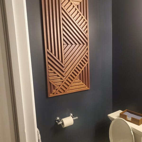 Modern Wood Wall Art Set | Large Modern Wood Wall Hangings | Geometric ...