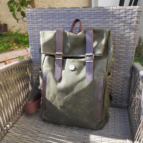 Mens Backpack,waterproof Backpack,laptop Backpack,waxed Canvas Backpack ...