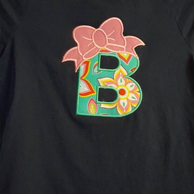B Bow Alphabet Letter B Applique Machine Embroidery Design 4 Sizes, Bow ...