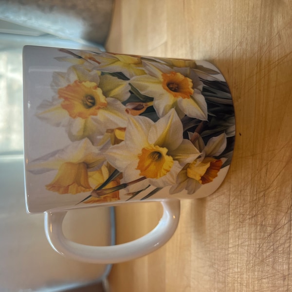 Spring Daffodil Symphony, Charming Daffodils, Watercolor Floral Mug ...
