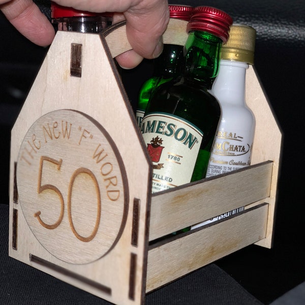 Mini Liquor Bottle Caddy Set / Digital Laser Cut SVG File / Glowforge ...