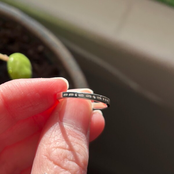 Morse Code Band Ring | Personalized Hidden Message Ring | Custom Name ...