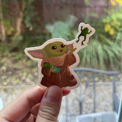 Baby Alien & Froggos Transparent Disney Laptop Stickers/ Grogu ...
