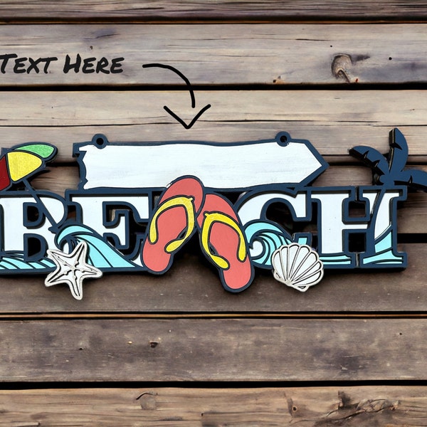 Beach Sign and Stands - Laser Cut Files - Glowforge and All Lasers - Etsy