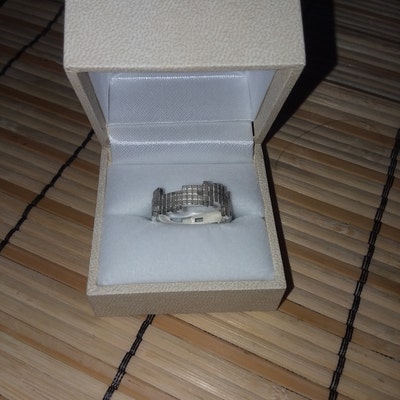 Tetris Ring Sterling Silver Solid Wedding Band, Interlocking Blocks ...