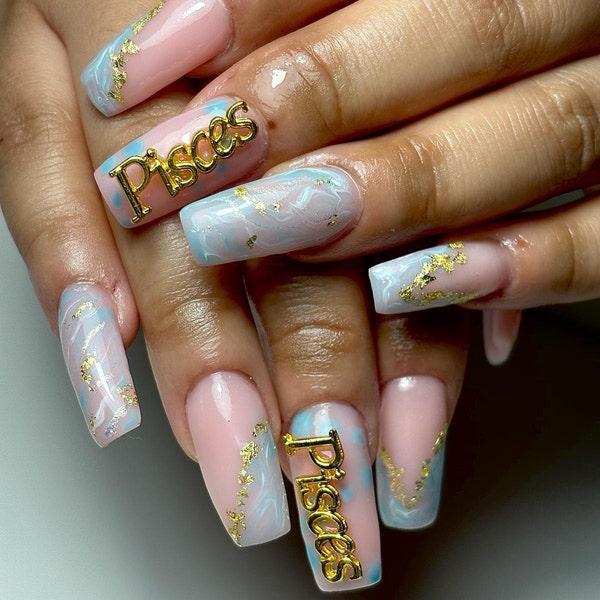 3D Star Sign Zodiac Nail Charm, Star Sign Nail Art Decorations, Alloy ...