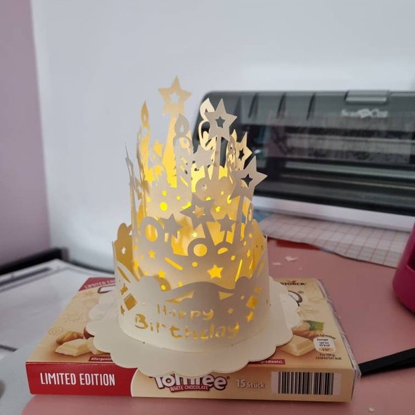 Happy Birthday Lanterns SVG, Silhouette Studio Templates, Happy ...