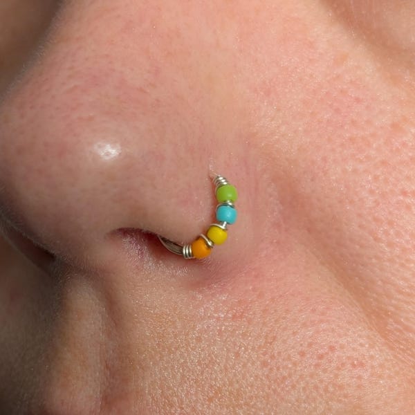 14K GOLD SOLID Nose Ring - Super Thin Nose Ring - Small Nose Ring, Snug ...