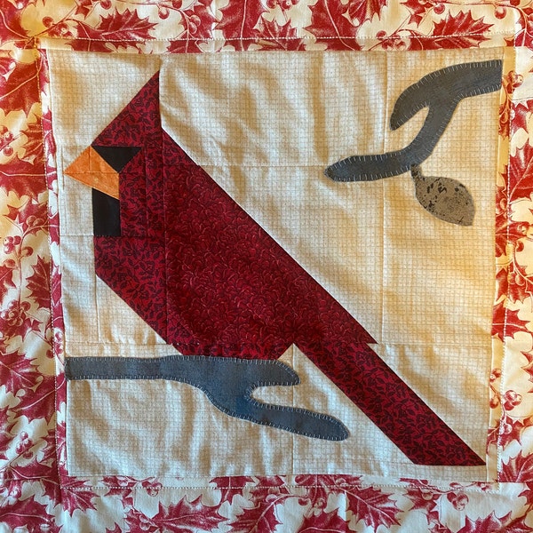 Cardinal Quilt Block Pattern: Christmas Bird (PDF Download) - Etsy