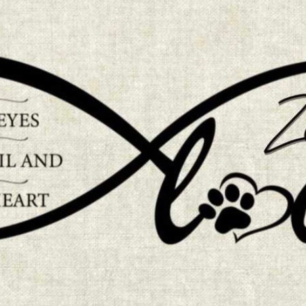 Dog Paw Print SVG, Infinite Dog Love SVG, Pet Paw SVG, Dog Love Svg ...