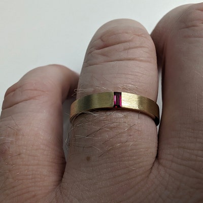 4 Carat Ruby Ring / Yellow Gold Ruby Engagement Ring / Anniversary Ring ...