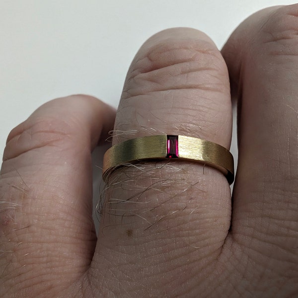 4 Carat Ruby Ring / Yellow Gold Ruby Engagement Ring / Anniversary Ring ...