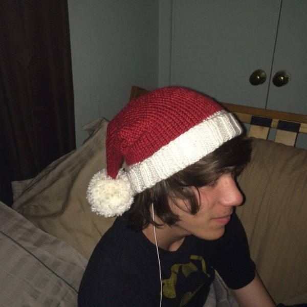 DIY Knitting PATTERN 150: Santa's Elf Knit Hat With Pom-pom Pattern ...