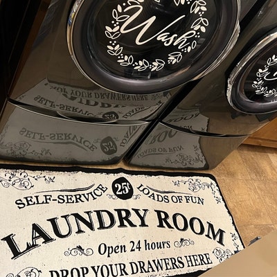 DRAW Soft Woven Rugs, 24x56 Laundry Room Rug, Funny Non Skid Rubber ...