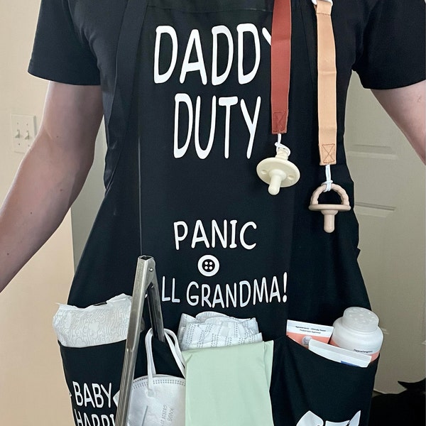 Daddy Duty Apron, Diaper Duty Aprons, Dad Apron, New Dad Gift, Funny ...
