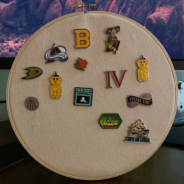Enamel Pin Display, Pin Display Wall Hanging, Canvas Pin Display - Etsy