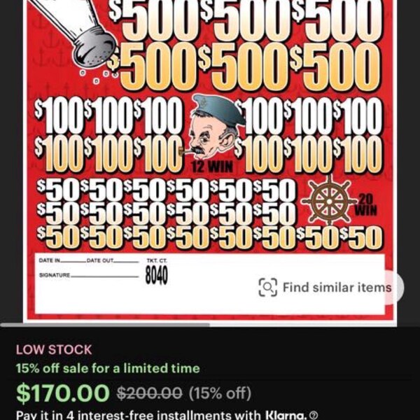 Tiki Bar - Jar Ticket - Pull Tab Ticket - Ticket for Amusement Purposes ...