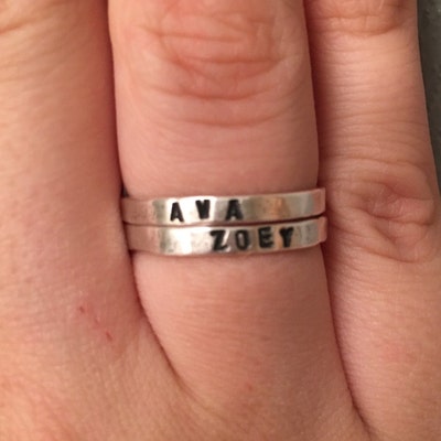 Personalized Stacking Rings/customized Rings/kids Name Rings/new Mom ...