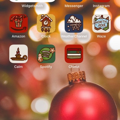 Christmas MAIN PACK Hand Drawn IOS14 App Icons Bundle, IOS16 App Covers ...