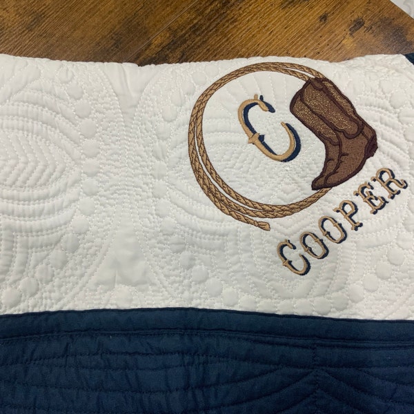 Cowboy Rope and Boots Machine Embroidery File Design - 5x7 Inch Hoop ...