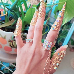 Steel Claw Rings,golden Claw Rings,gold Nail Guards,metal Nails, Sharp ...