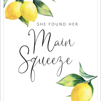 Printable She Found Her Main Squeeze Bridal Shower Sign, Lemon Bridal ...