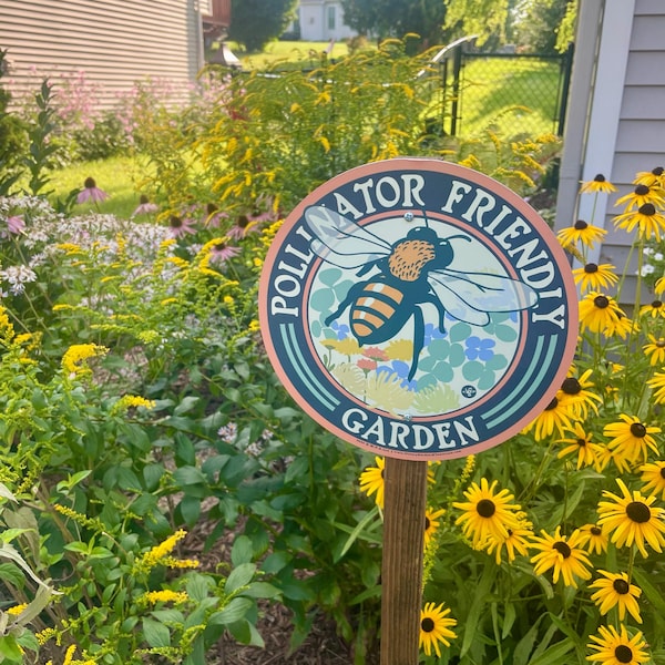 Bee Pollinator Friendly - Garden Sign - Etsy