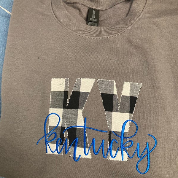 Varsity Applique K Satin Stitch Embroidery Design Kentucky KY Five ...