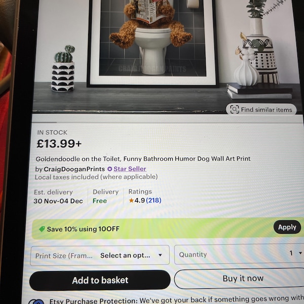 Brown Cockapoo on the Loo, Funny Toilet Humour Dog Print - Etsy