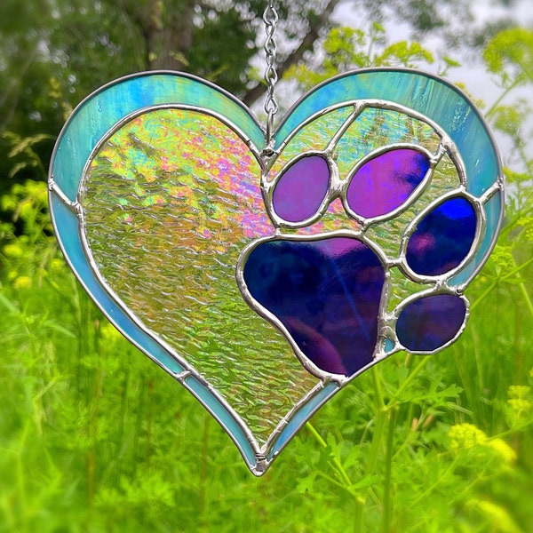 PATTERN • Heart Paw Stained Glass Pattern • PDF • Digital Download ...
