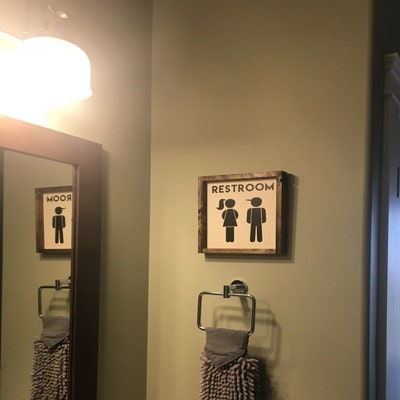 Kids Restroom Sign Bathroom Sign Wood Sign Kids Bathroom Bathroom Wall ...