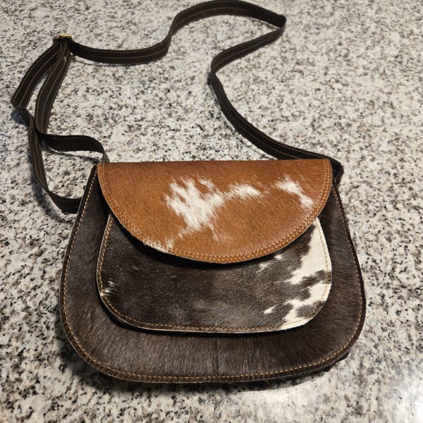Cowhide Crossbody Purse Tooled Leather Clutch Messenger Bag Western ...