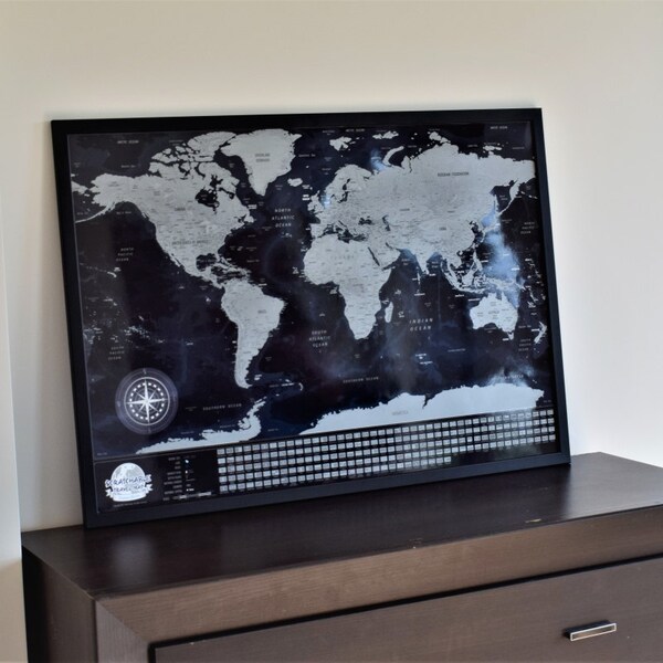 Blue World Map With Flags, High Resolution World Map Poster, Printable Wall Map, Digital World ...