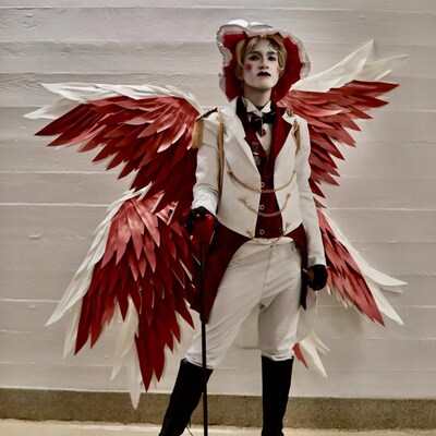 Husk Wings, Black, Red Angel Wings Costume, Hazbin Hotel, Cosplay - Etsy