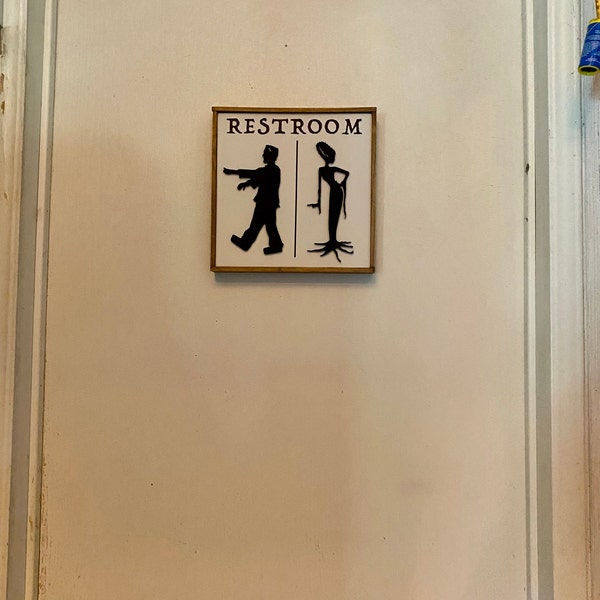 Halloween Decor | Restroom Sign | Horror | Frankenstein Restroom ...