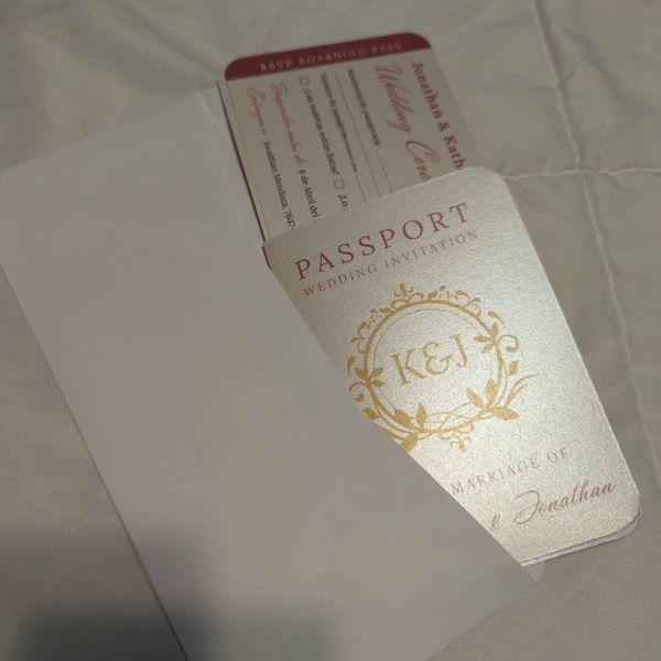 Boho Chic Boarding Pass Terracotta Save the Date Invitation for a ...