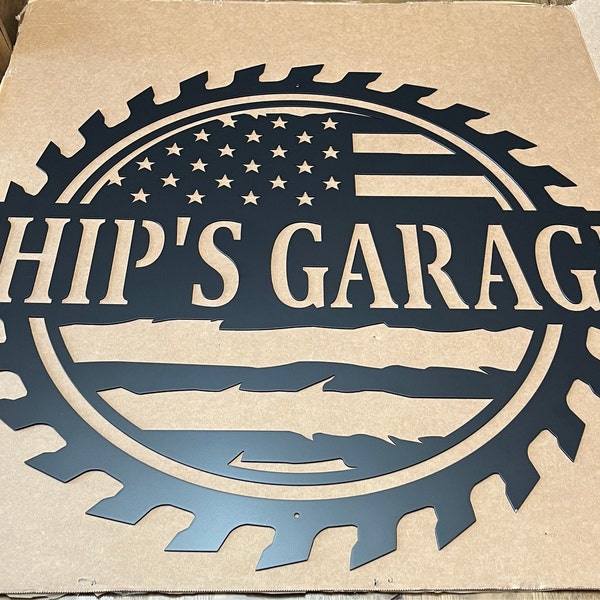 Custom American Flag Workshop Sign | Metal Shop Sign | Free Shipping ...