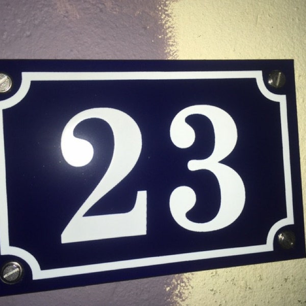 French Enamel House Number Sign 6" X 7.9" *made to Order*, Genuine ...