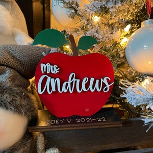 Personalized Apple Name Plate Teacher Name Plate Back to - Etsy