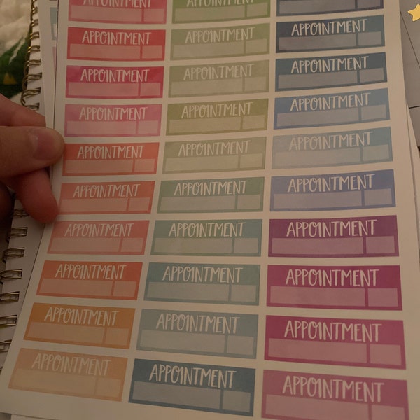 Appointment Stickers, Juicy Watercolor Appointment Labels/fits the Erin ...