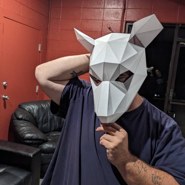 DIY Rat Mask, 3D Paper Craft Template, Halloween Mask, Printable Paper ...