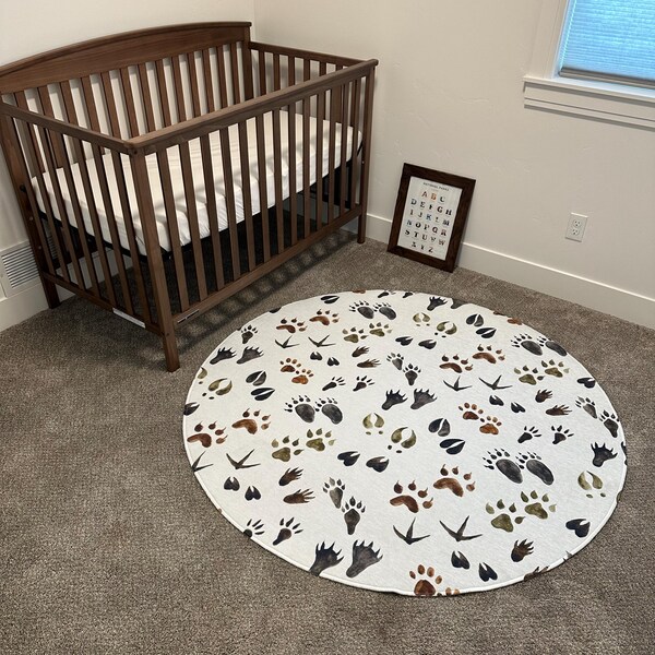 Wolf and Moon Rug, Wolf Nursery Decor, Forest Rug, Woodland Animals Rug ...