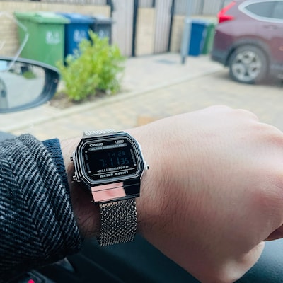 Casio Watch Modified Custom Casio Mod Vintage Stealth Black Digital ...