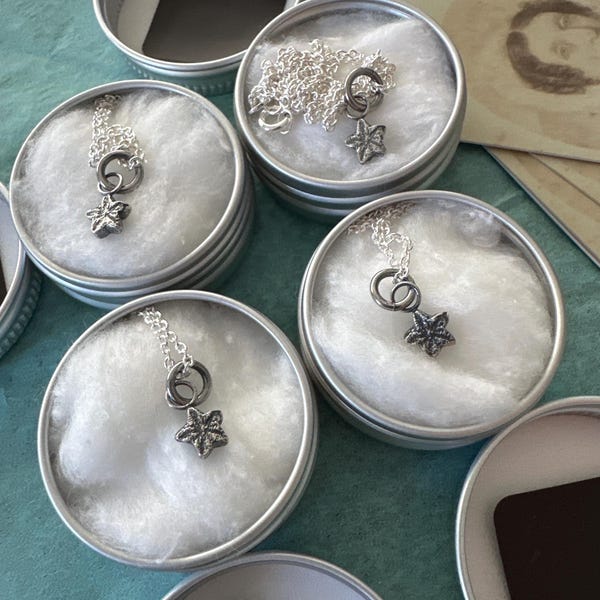Tiny Star Fossil Necklace Pendant - Crinoid Star Fossil Jewelry - Etsy