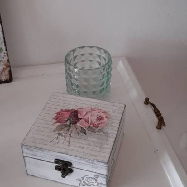 Floral Box for Jewelry, Decoupage Keepsake Box, Floral Box, Decoupage ...