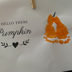 Pumpkin Footprints Craft, Fall Footprints Art, Fall Craft for Kids ...
