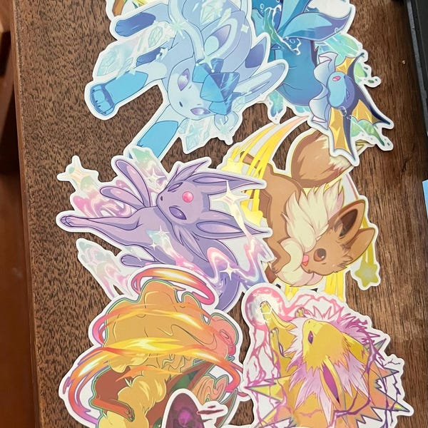 Hi-chuu! Pokemon Pikachu Raichu Holo Vinyl Sticker Sheet for Hydroflask ...