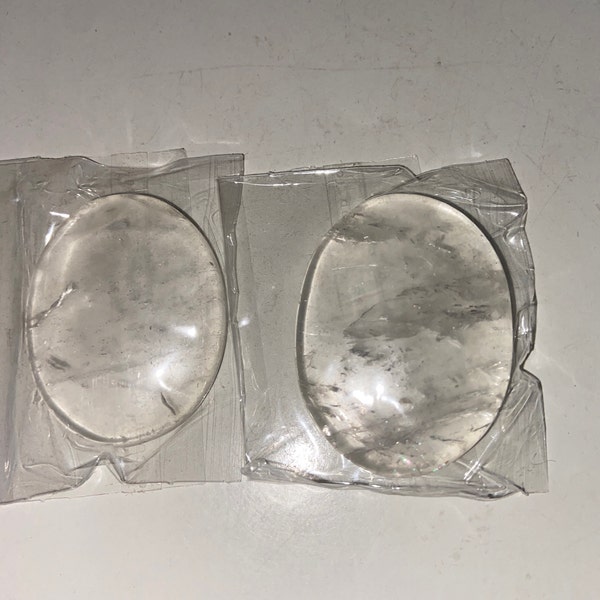 CLEAR QUARTZ Worry Stone Natural Stone Hand Carved Gemstone Worry Stone ...