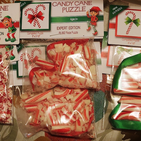 Christmas Candy Cane Puzzle, Funny Stocking Stuffer, White Elephant ...