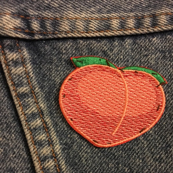 Peach Emoji Embroidered Iron on Patch - Etsy